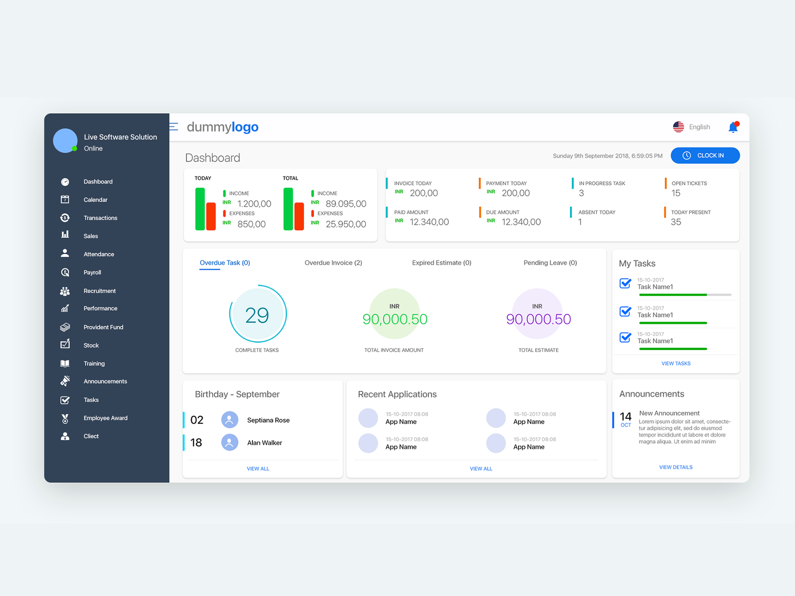 Dashboard by Angelia on Dribbble