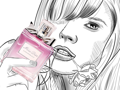 Miss Dior Illustration by Marjelene GABORIEAU on Dribbble