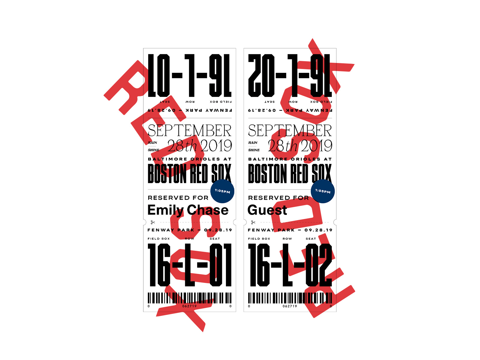 Red Sox / Tickets by Tobias Ecsedy on Dribbble