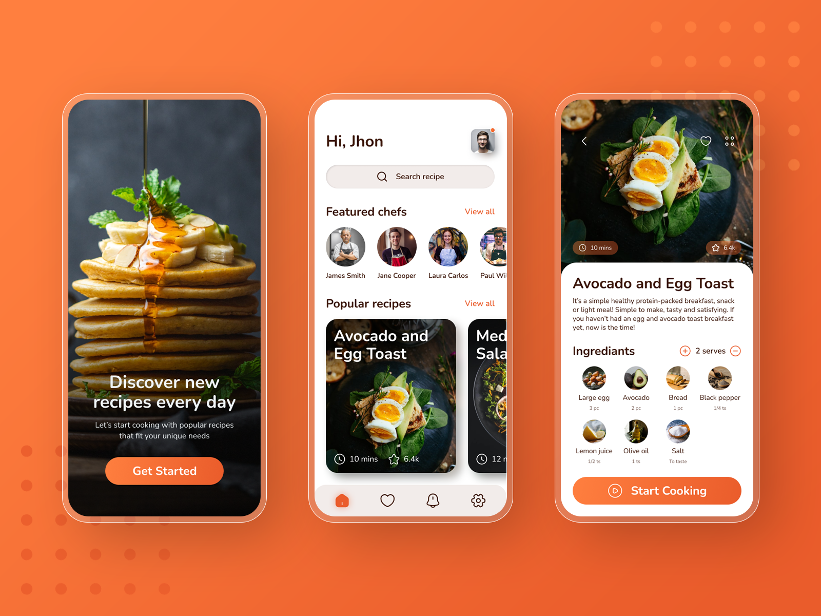 Find tasty recipe app design by Manthan D on Dribbble
