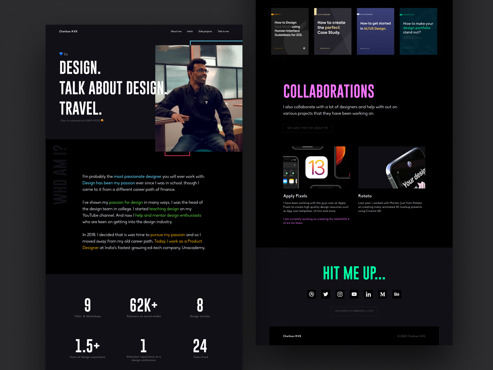 Portfolio Website - Product Designer by Chethan KVS on Dribbble