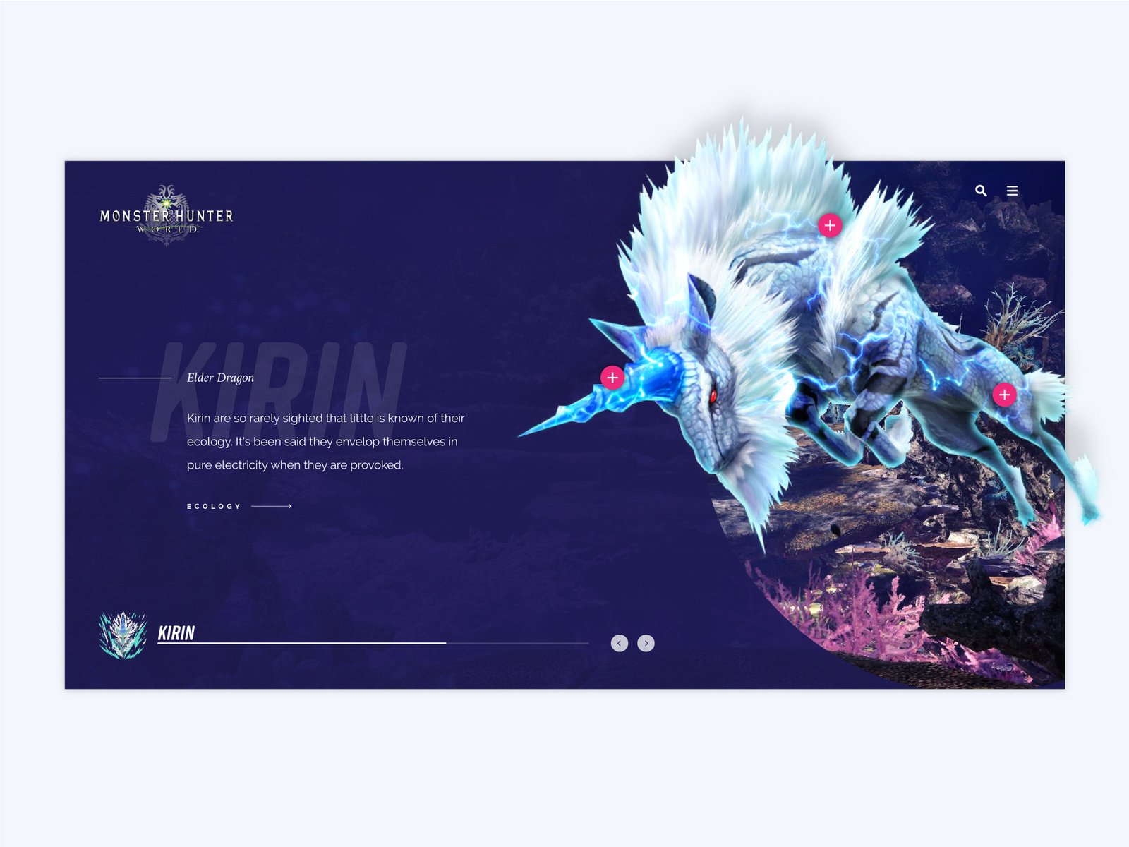Monster Hunter World Web Header UI Concept by Ernest Dunhill on Dribbble