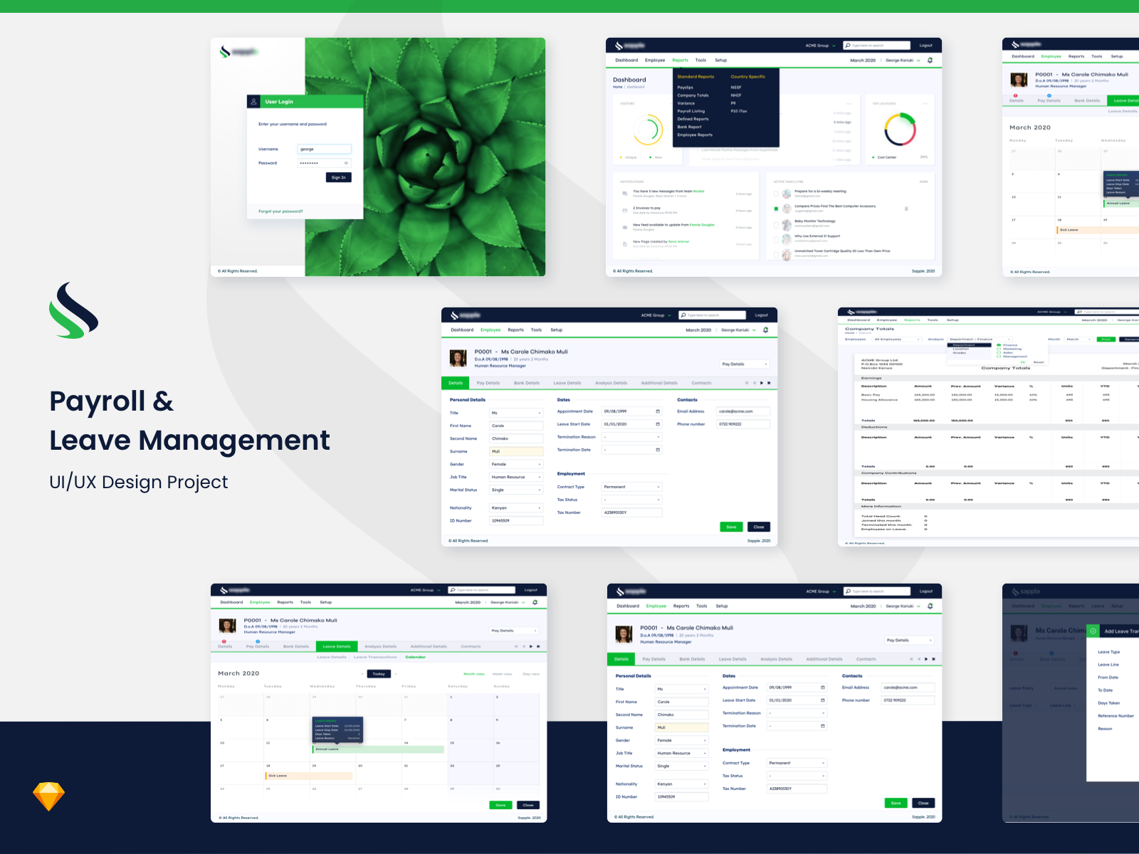 Payroll & Leave Management Dashboard by Joel Mbugua on Dribbble