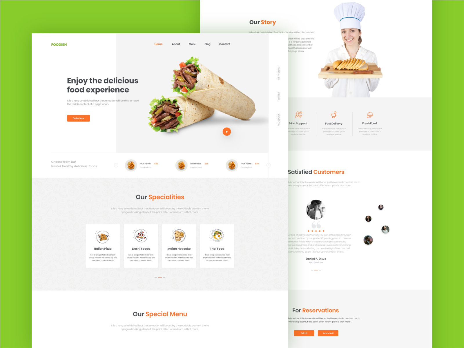 FOODISH | Restaurant web Page design by Bashar Bhuiyan on Dribbble