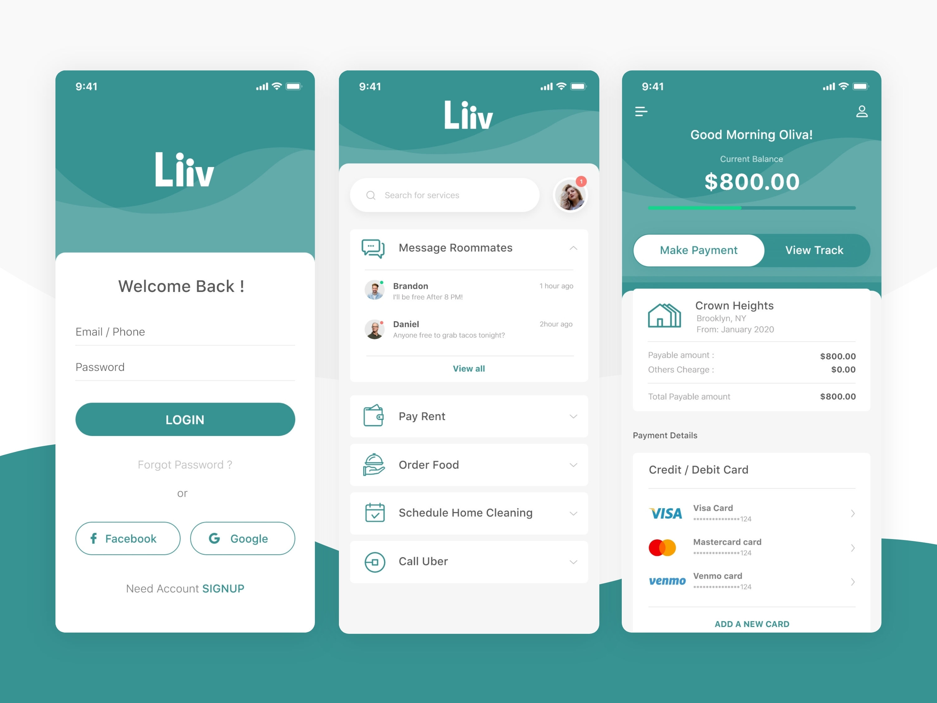 Liiv | Shared Room Rental Services App UI by Bashar Bhuiyan on Dribbble