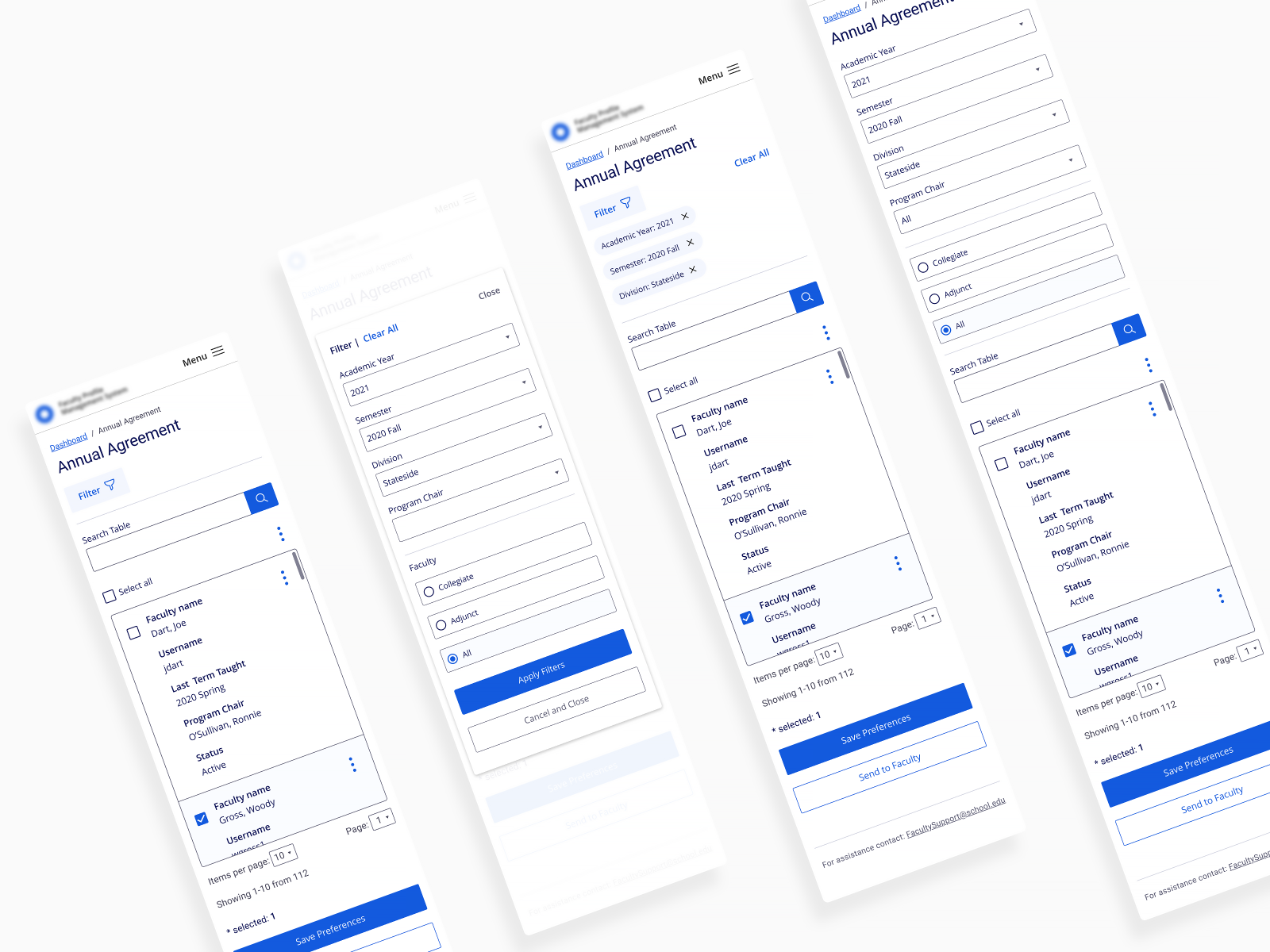 Filtering tables on mobile device by Peter Grochowski on Dribbble
