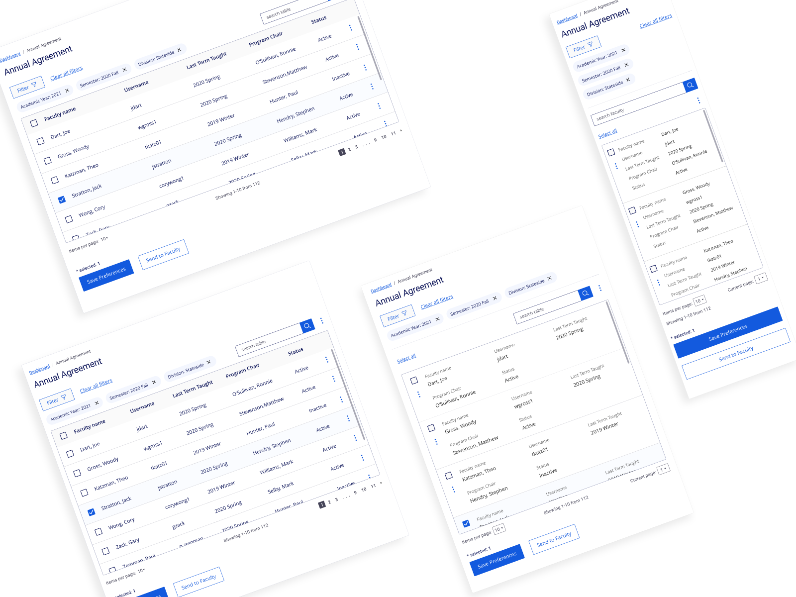 Responsive tables by Peter Grochowski on Dribbble