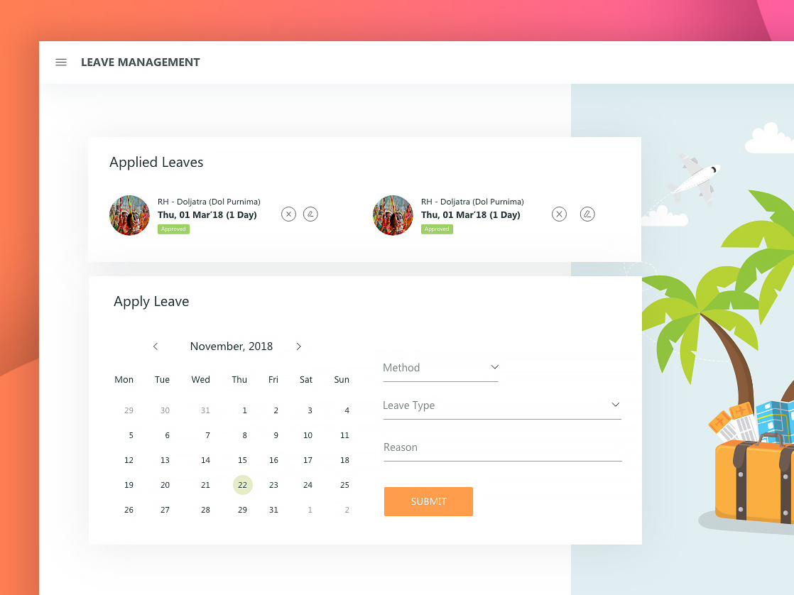Leave Management by Pratima on Dribbble