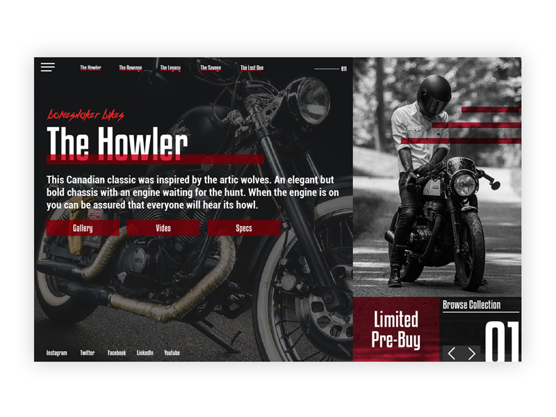 Motorcycle Website by Matthew Fournier on Dribbble