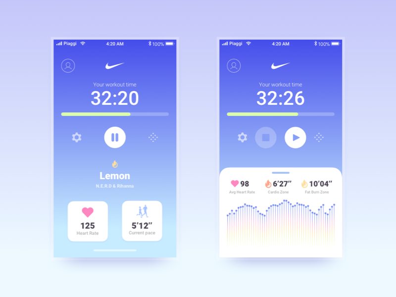 Training app concept by Katalina K on Dribbble