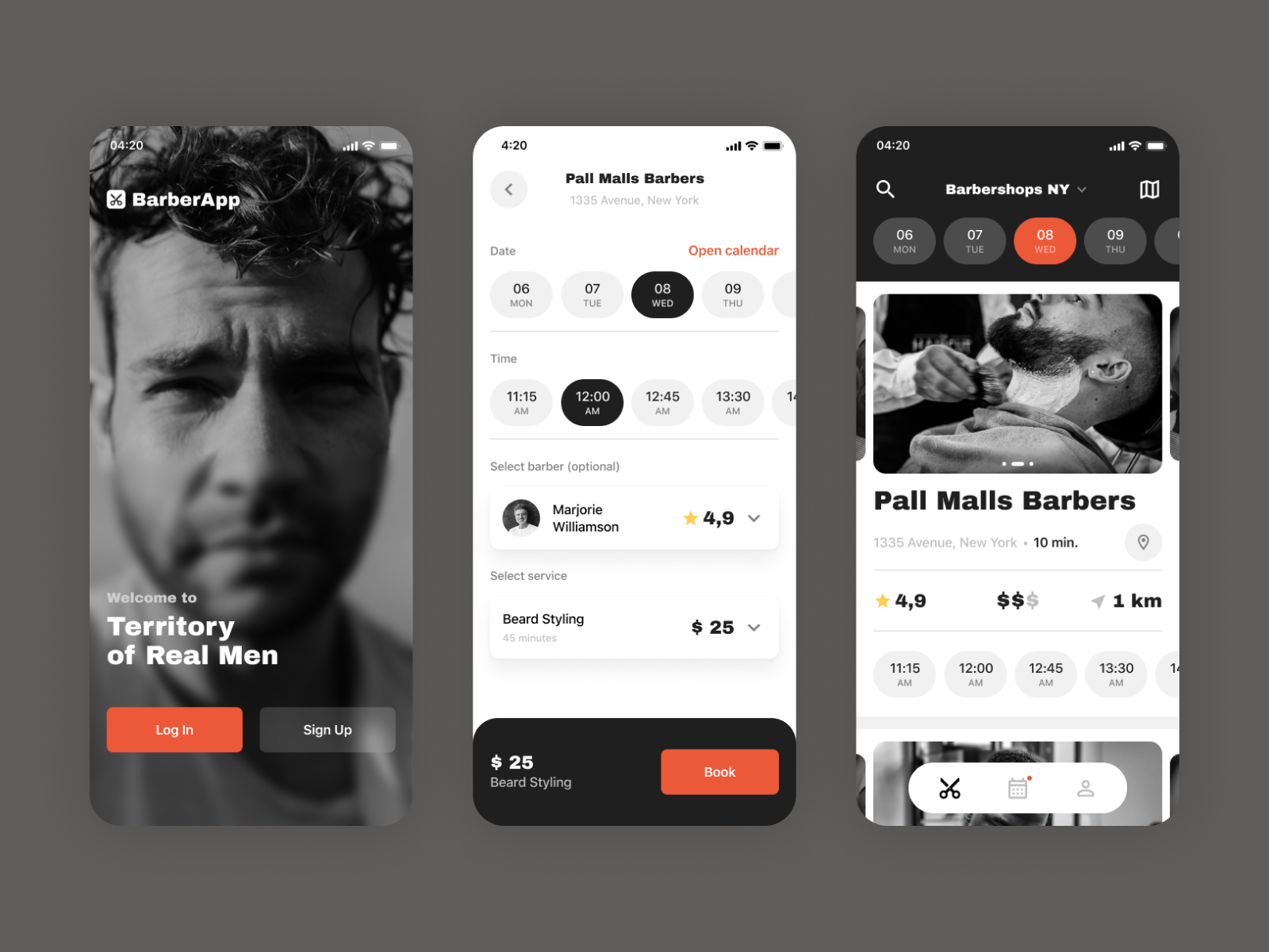 Dribbble - BarberApp UI Kit.png by Arthur S