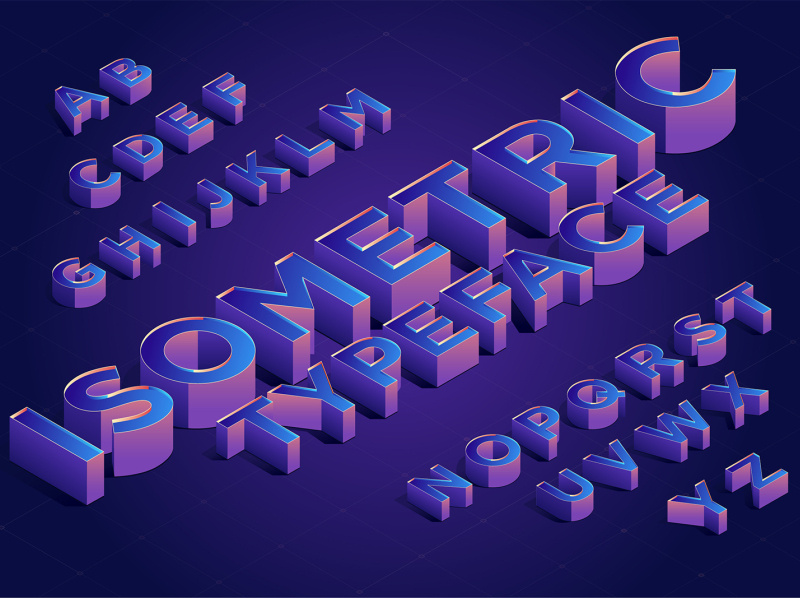 Isometric typeface by Motionblurstudios on Dribbble
