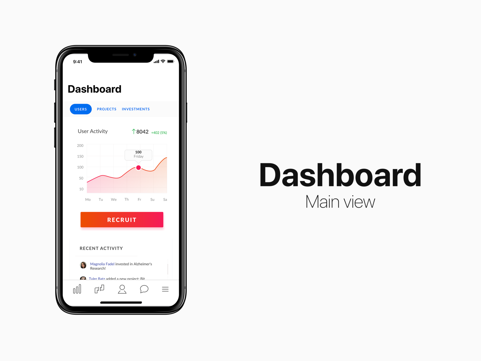 iOS iPhone App Mockup by Nardi B. on Dribbble