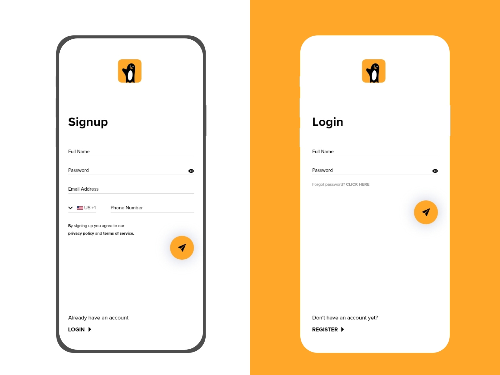 Login/Signup Screen by Lamina Olawale on Dribbble