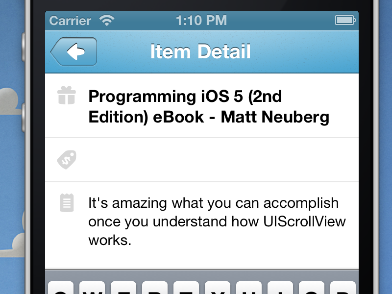 Item Detail Screen by David Demaree on Dribbble