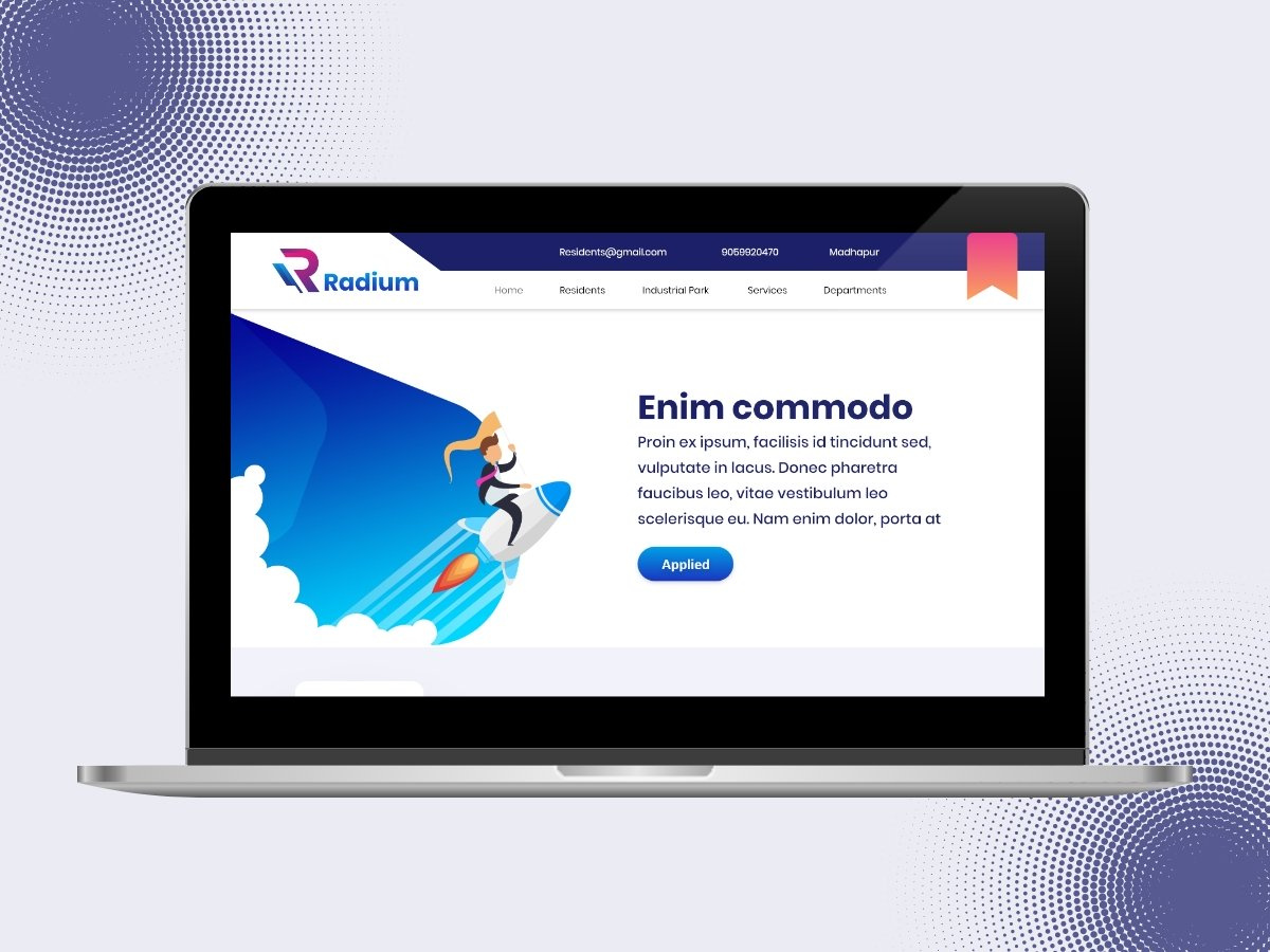 Radium Theme Web Landing Page UI by Ramesh Babu on Dribbble