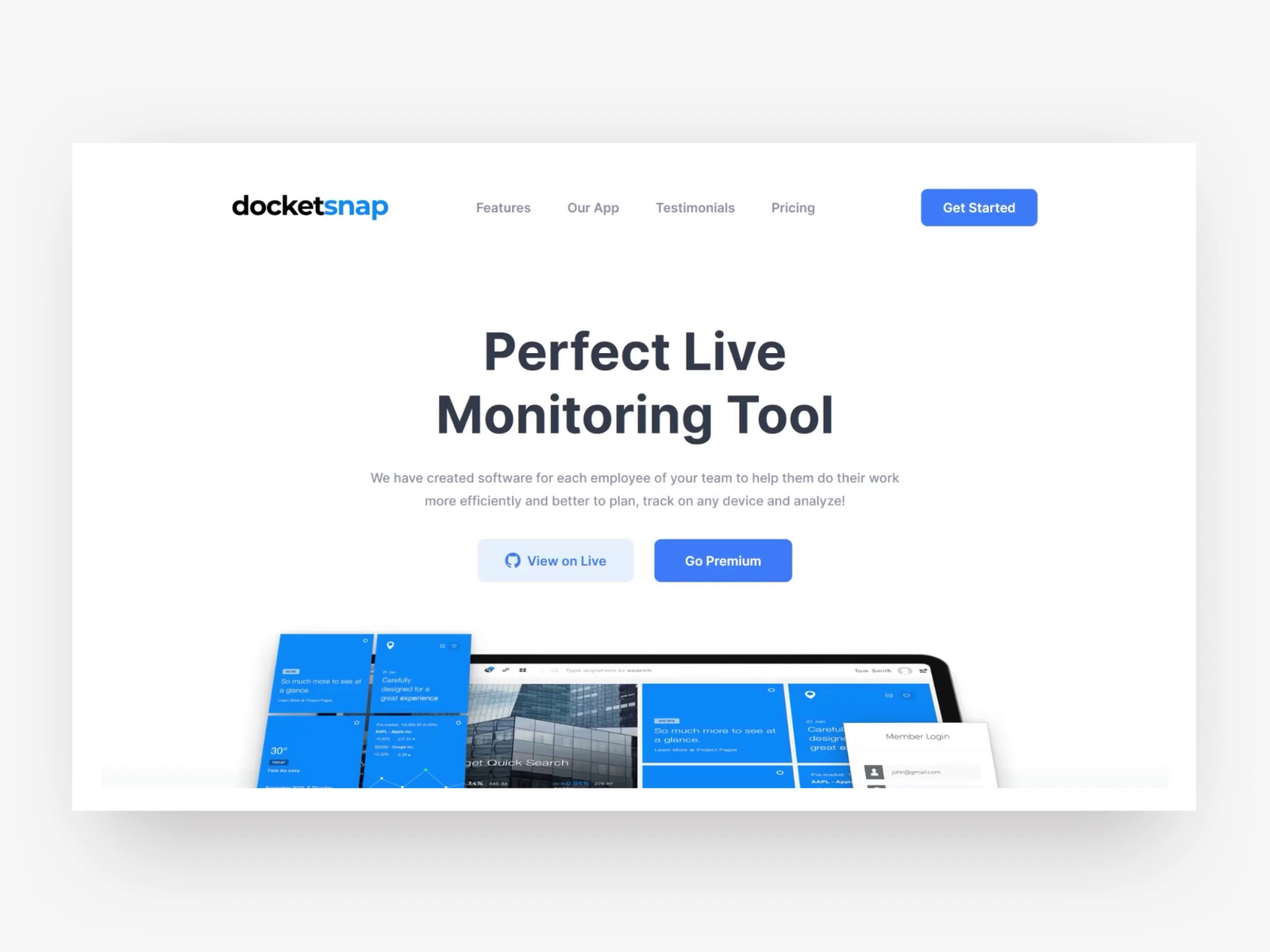 DocketSnap App Landing Page by Maciej Olbrycht on Dribbble