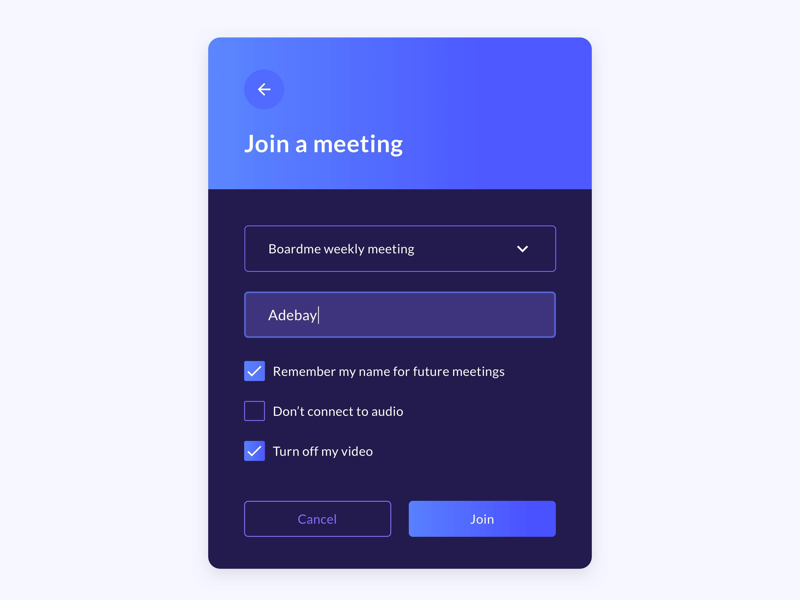 Meeting Card by Adebayo on Dribbble