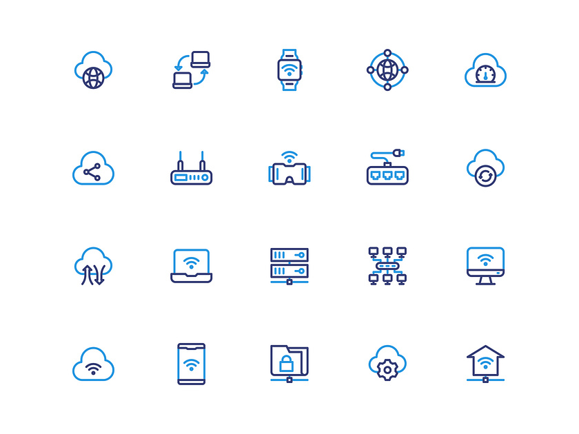 Network icon sets by kerismaker on Dribbble