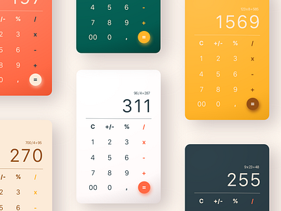 Simple flat calculator #dailyUi4 by Ellen on Dribbble