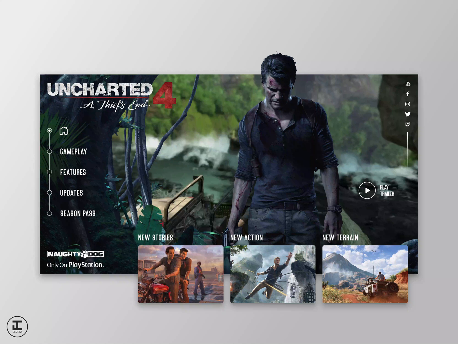 Uncharted 4 - Website Design Concept by Jacob Caccamo on Dribbble