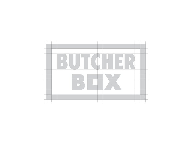 Butcher Box logo design grid by Russell Wadlin on Dribbble