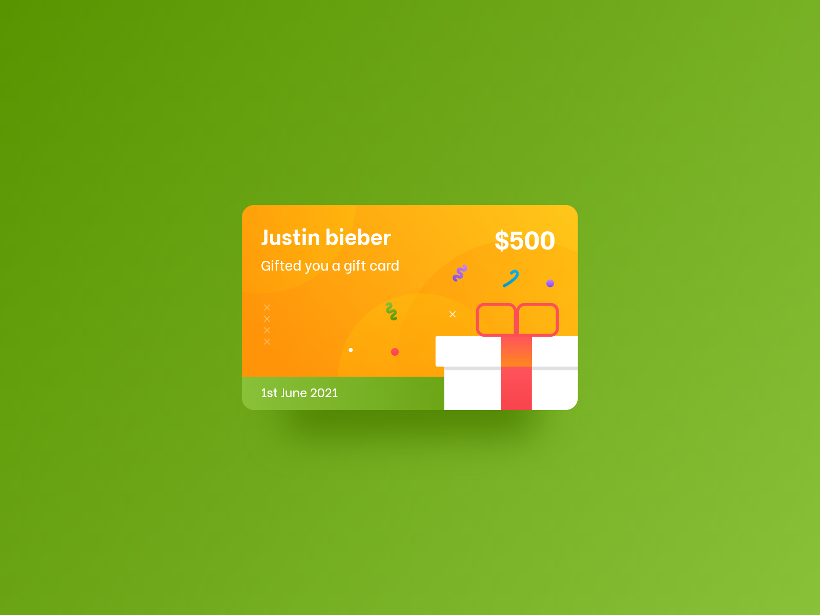 Gift card design UI by Pix Brand Pvt. Ltd. on Dribbble