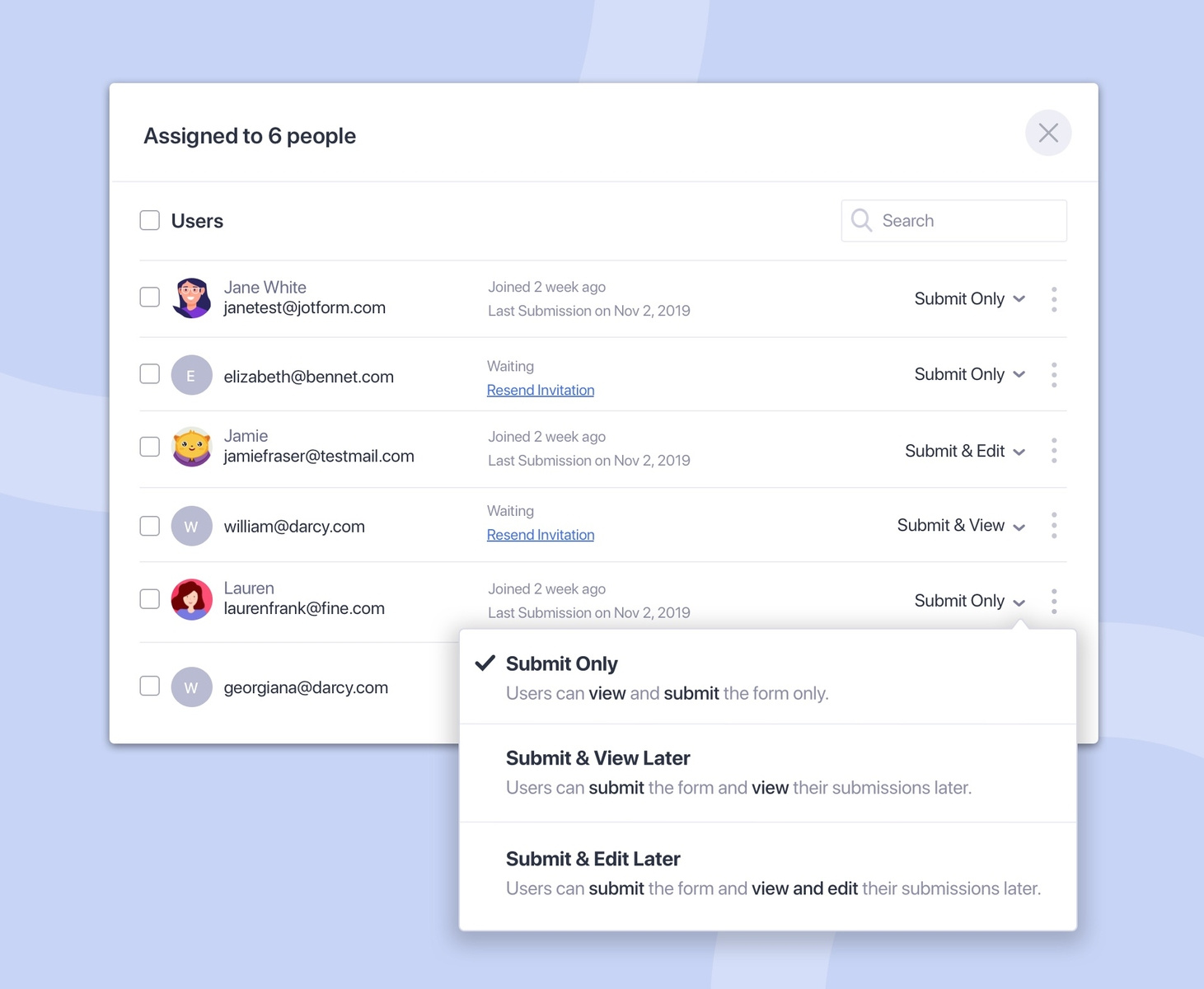 User List by Mercan Alper on Dribbble