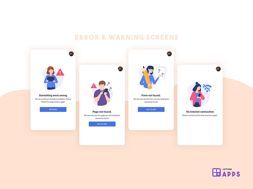 Jotform Apps Error And Warning Screens By Mercan Alper On Dribbble