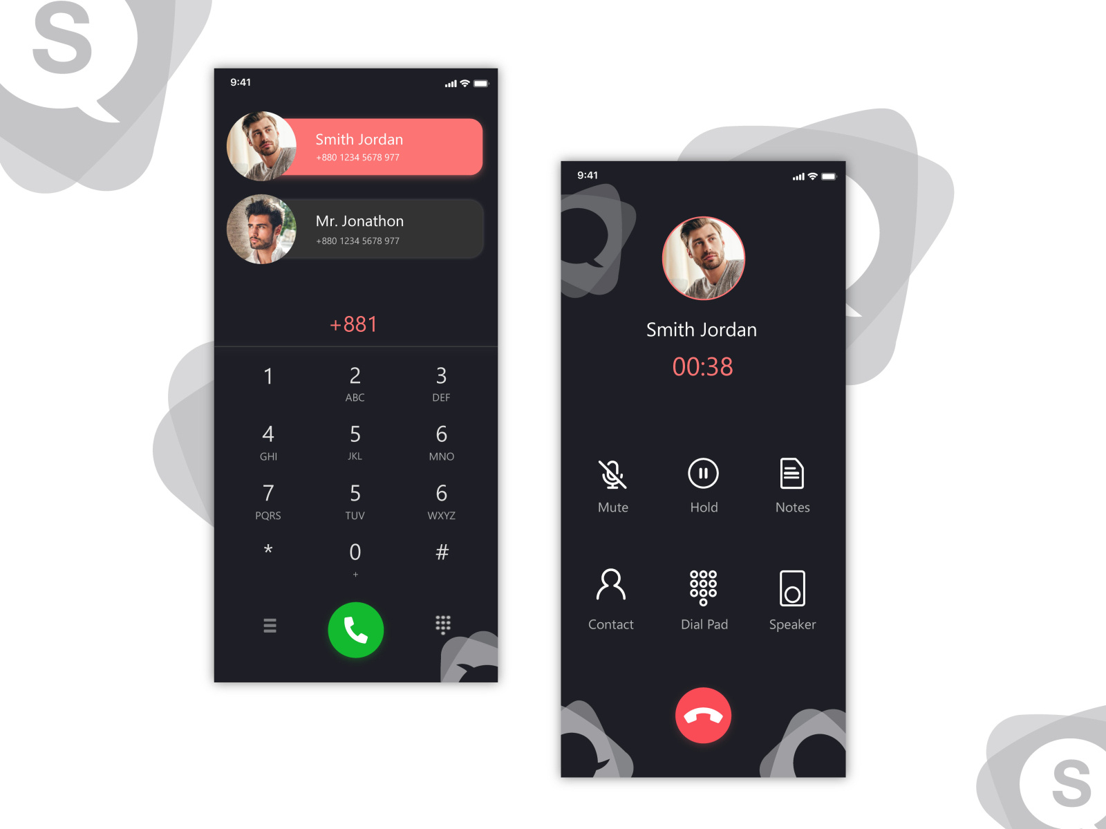 Dark Dial-pad user interface design by Rayhan Nasir on Dribbble