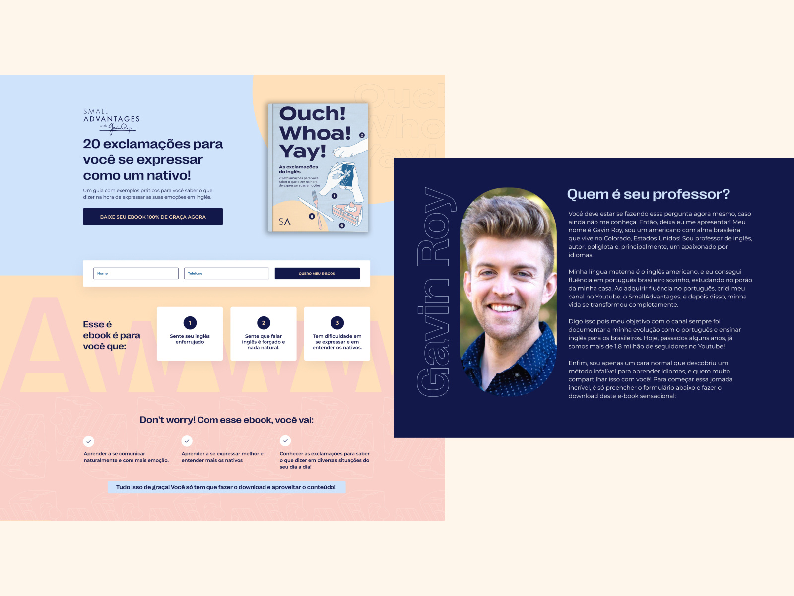 Ebook Landing Page | Gavin Roy by Léo Fontana on Dribbble