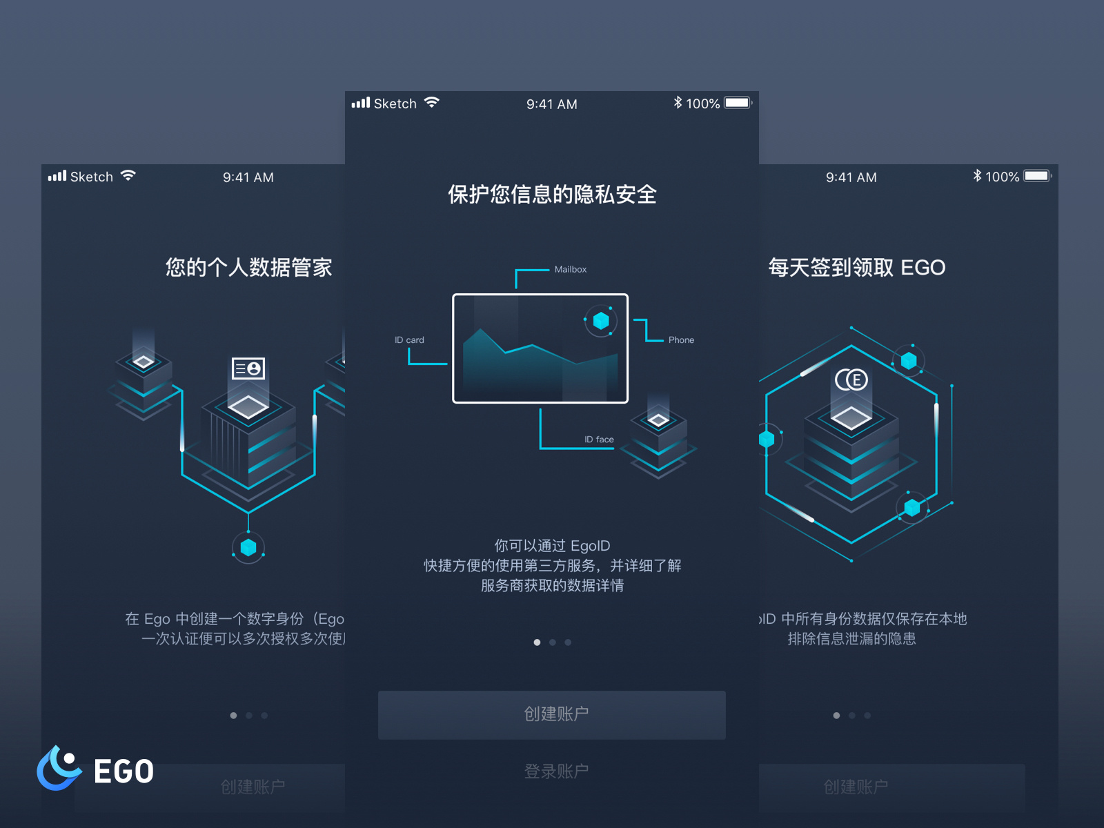 Ego Guide pages by Charlie Liu for GeeTest on Dribbble