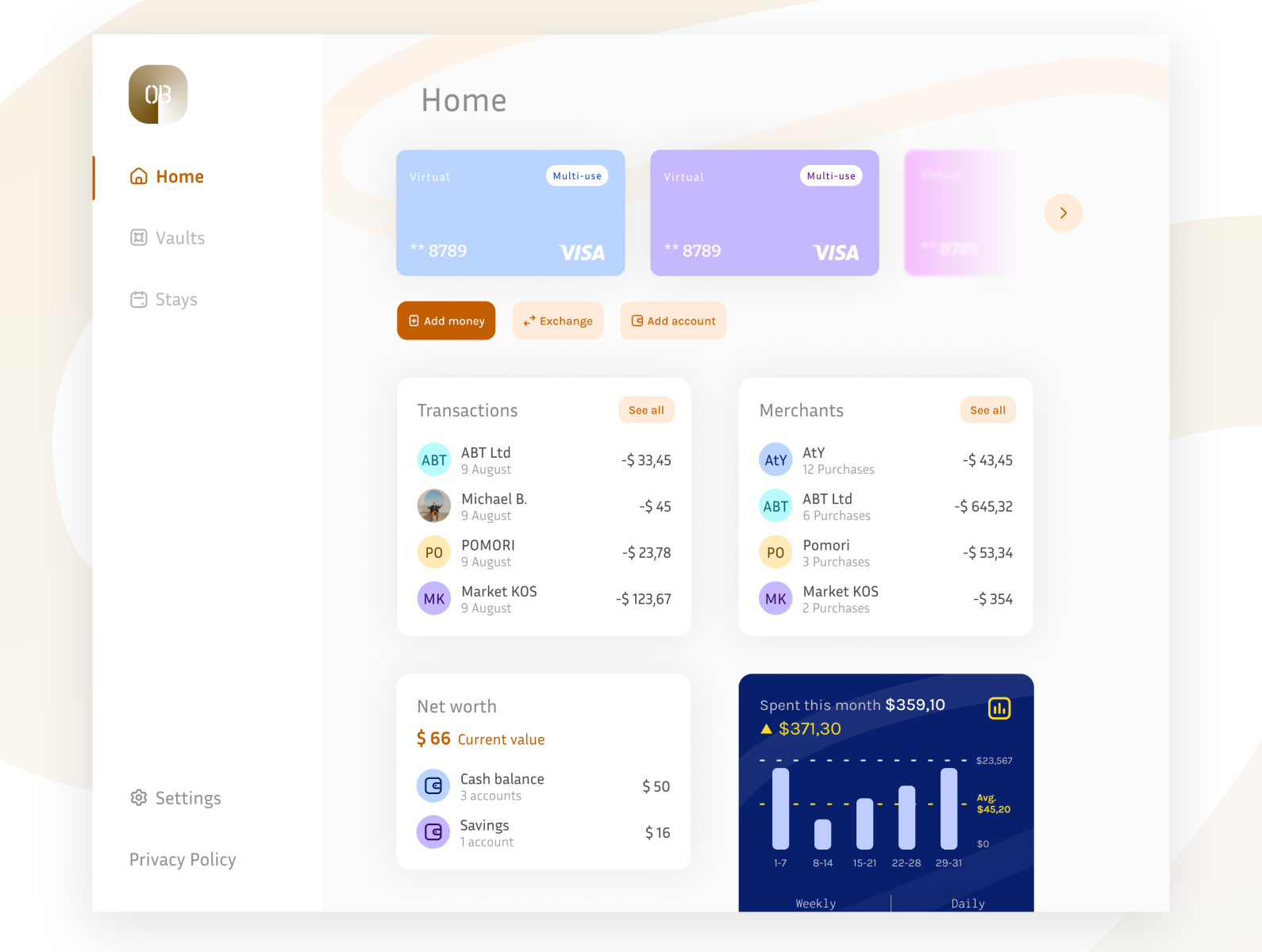 Web Banking Concept #1, Page 1 by Kiril Karov - Product Designer on ...