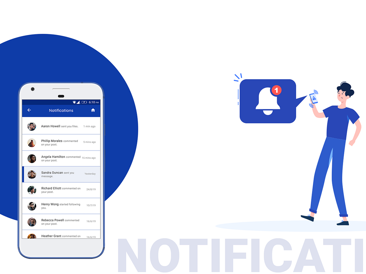 Notification App designs, themes, templates and downloadable graphic ...