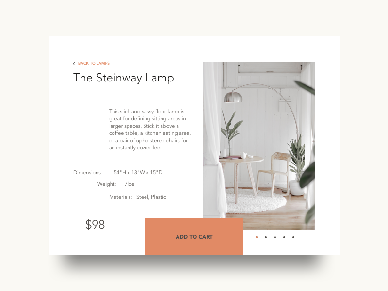 Daily UI 12: E-Commerce Shop (Single Item) by Livia Nelson on Dribbble