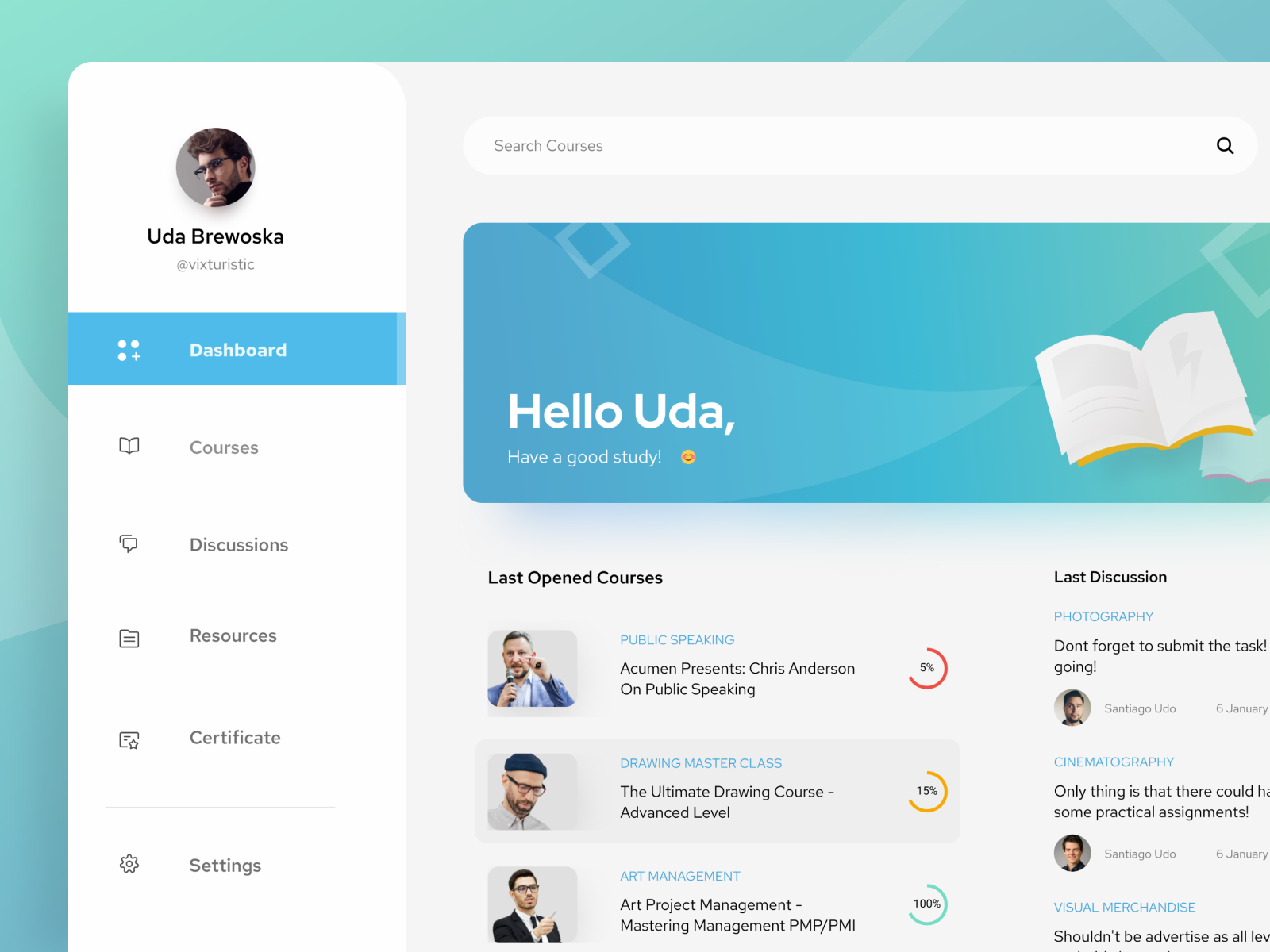Dashboard Learning Management System by Rizki Fikkar | Vixturistic ...