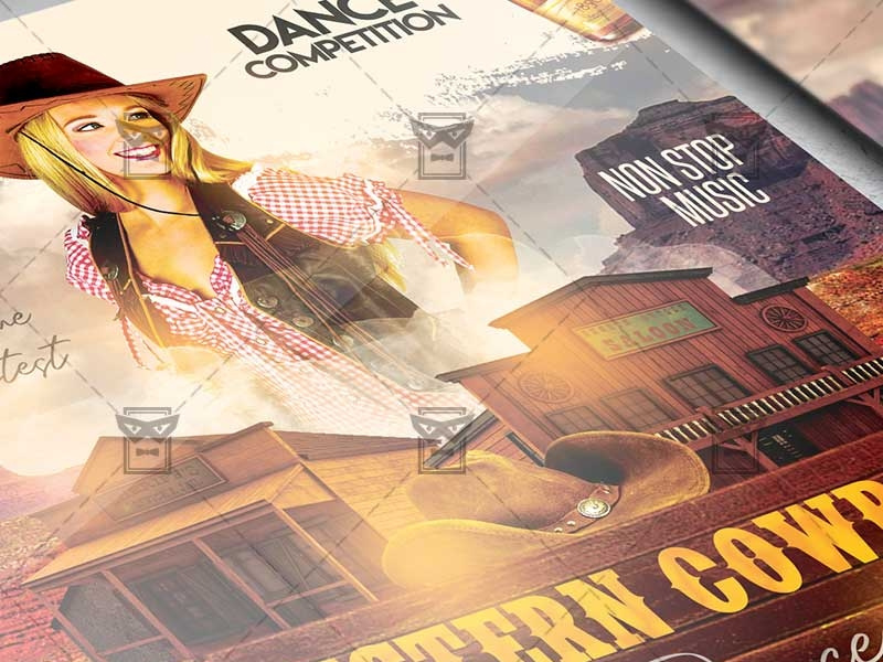 Western Cowboy Dances Flyer - Western PSD Template by Exclusive Flyer ...