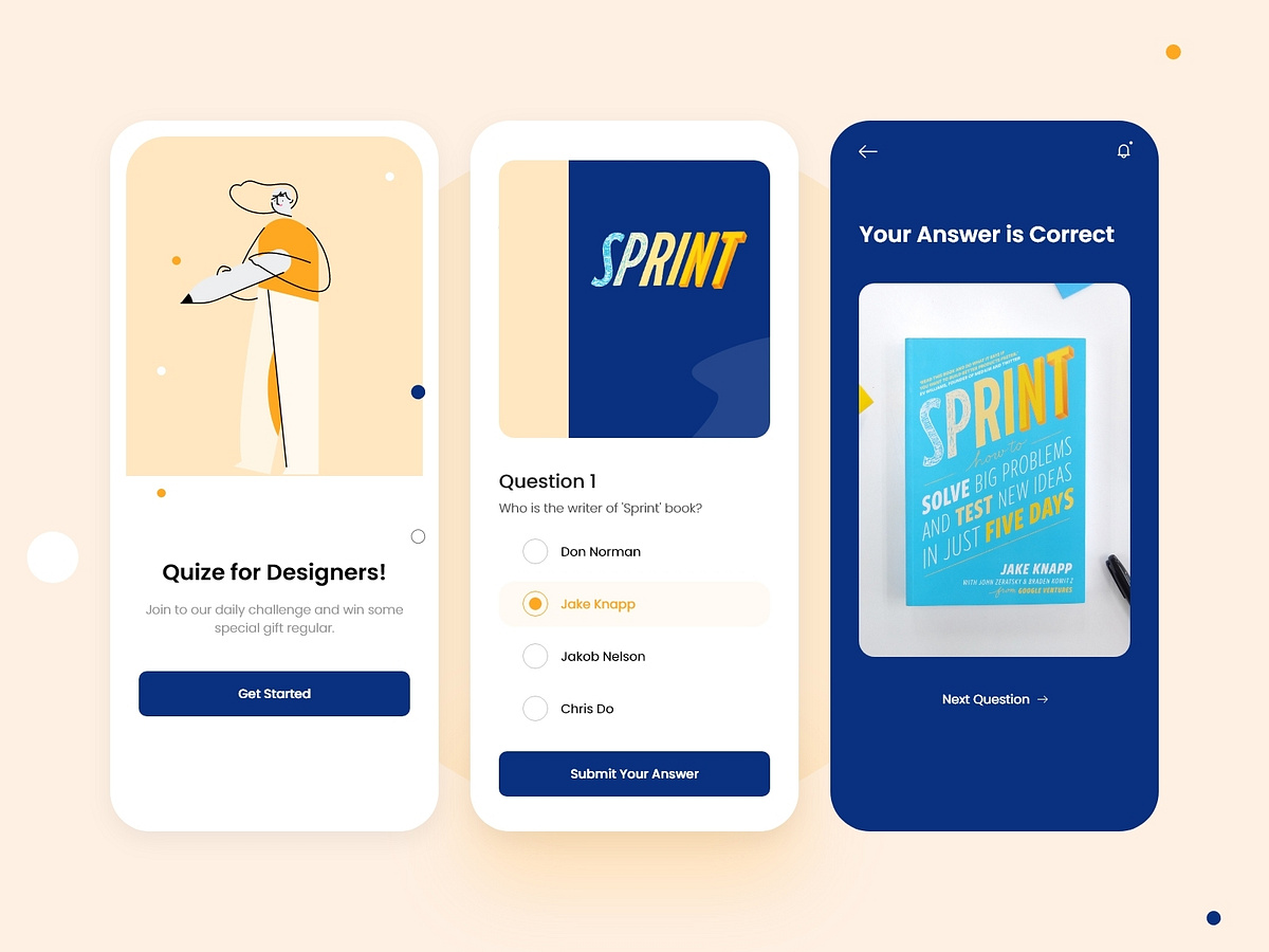 Quiz- Mobile App UI UX Design by Shahin Salehiin on Dribbble
