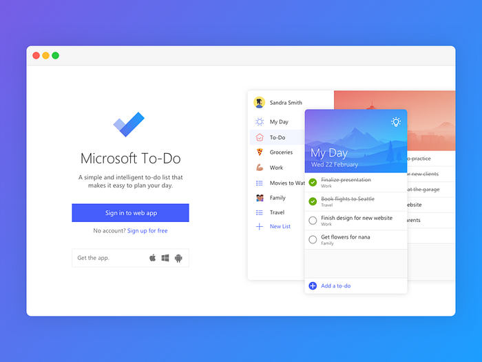 Microsoft To-Do Landing Page by Timothy Achumba for Microsoft Design on ...