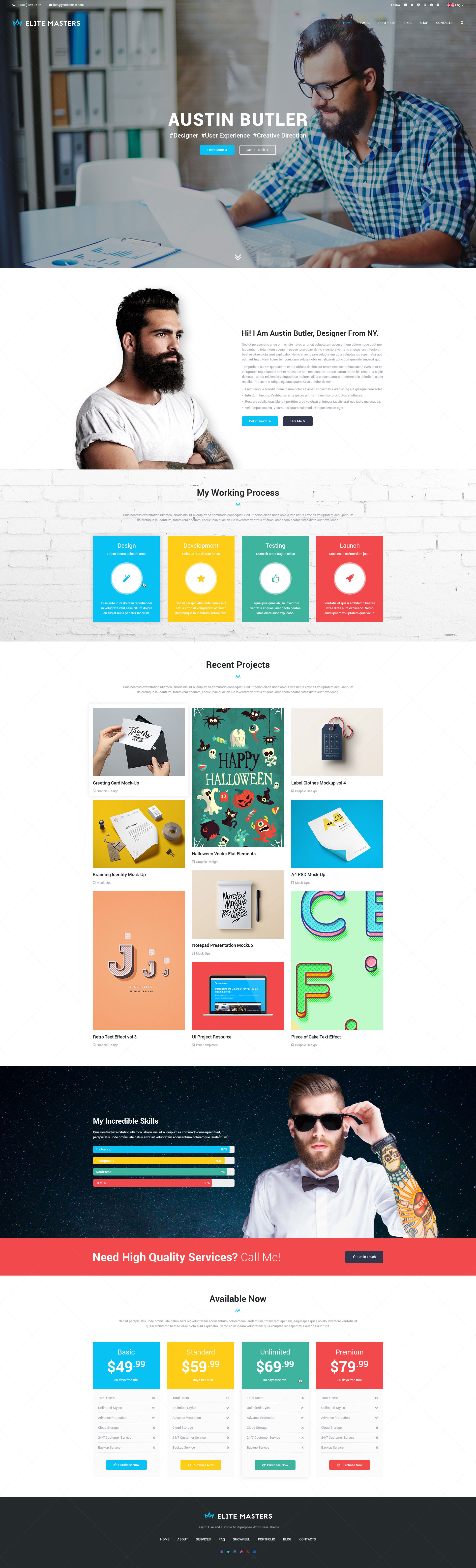 EliteMasters - Web Developer Home Page Design by GT3themes.com on Dribbble