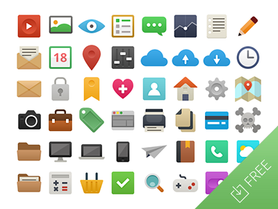 Flat Vector Icons by Medialoot on Dribbble
