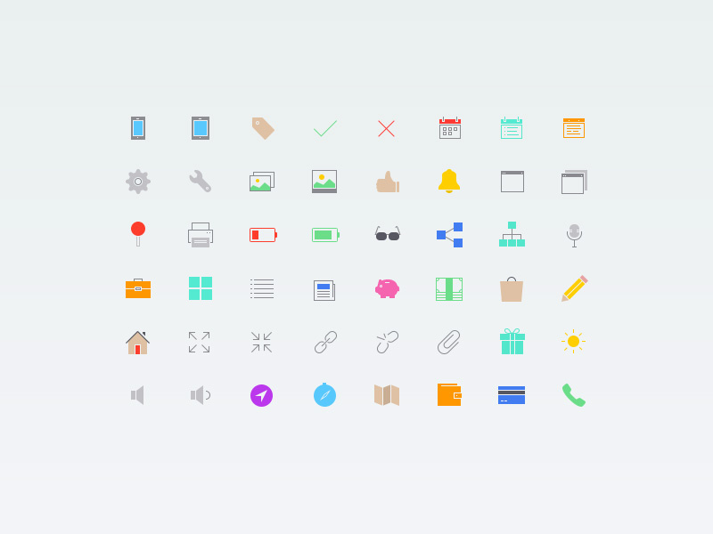 Colorized Ultra Thin Vector Icons by Medialoot on Dribbble