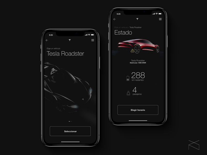Tesla App - UI Concept by Xavi Nogueres on Dribbble