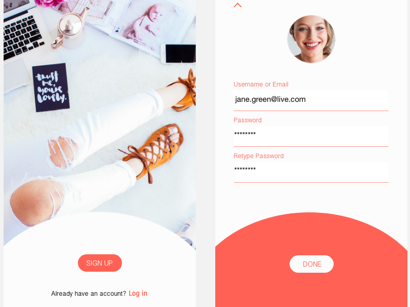 UI design for Sign up by Amber Akhtar on Dribbble