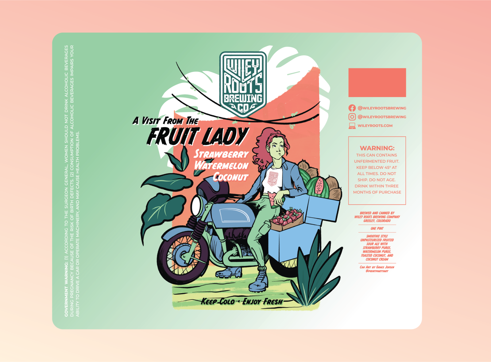 Fruit Lady: Strawberry Watermelon Coconut by Grace Jensen on Dribbble