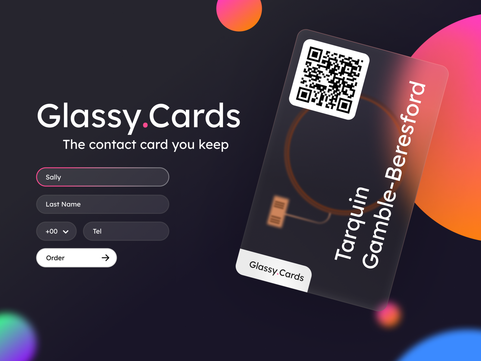 Glassy.Cards NFC Contact Card Concept by J# on Dribbble