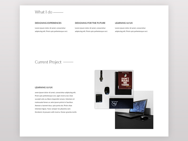 Portfolio Site Part 2: About me, Current Project by Ryan Walker on Dribbble