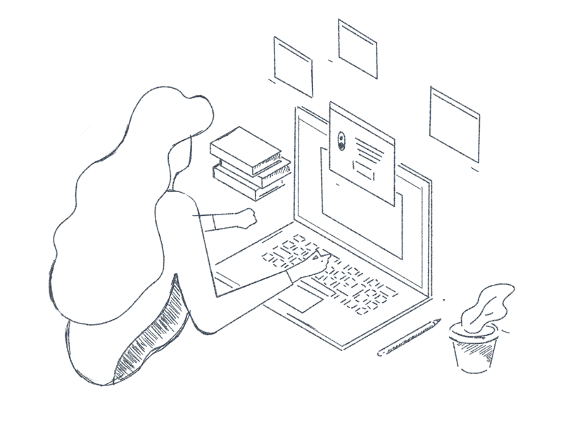 Illustration for website by Nebular Lab on Dribbble