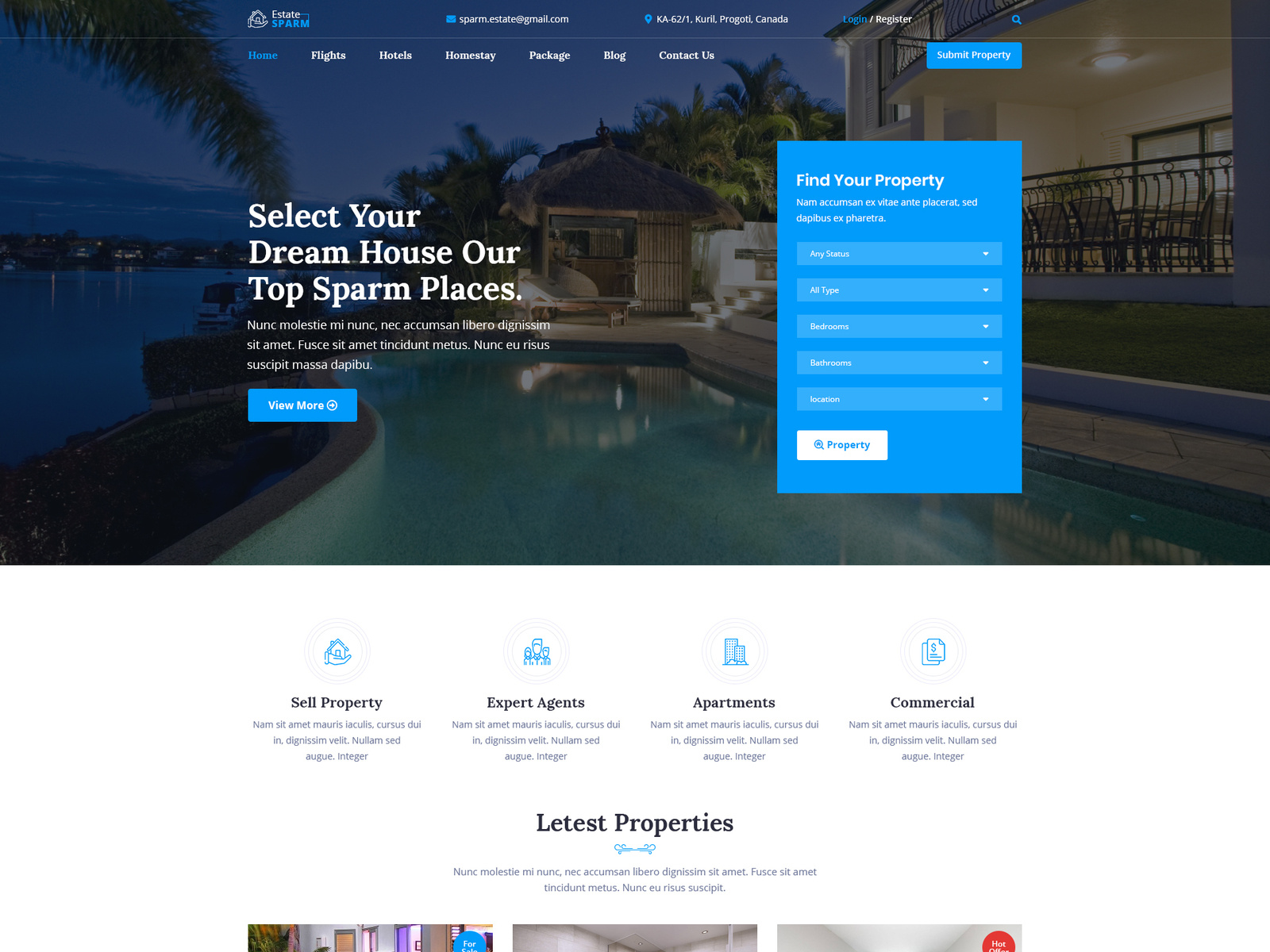 Real Estate PSD Template. by Towkibur Rahman on Dribbble