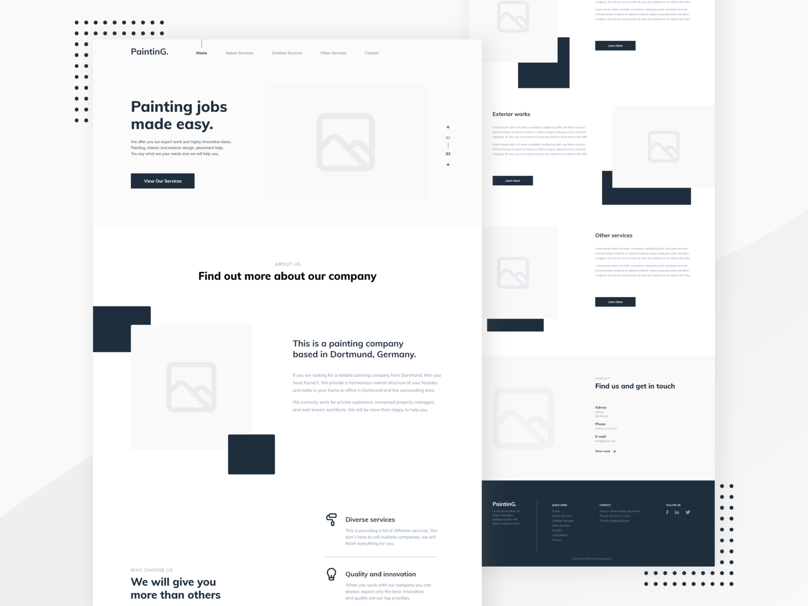 High Fidelity Wireframe for Painting Company by Ognjen Cirovic on Dribbble